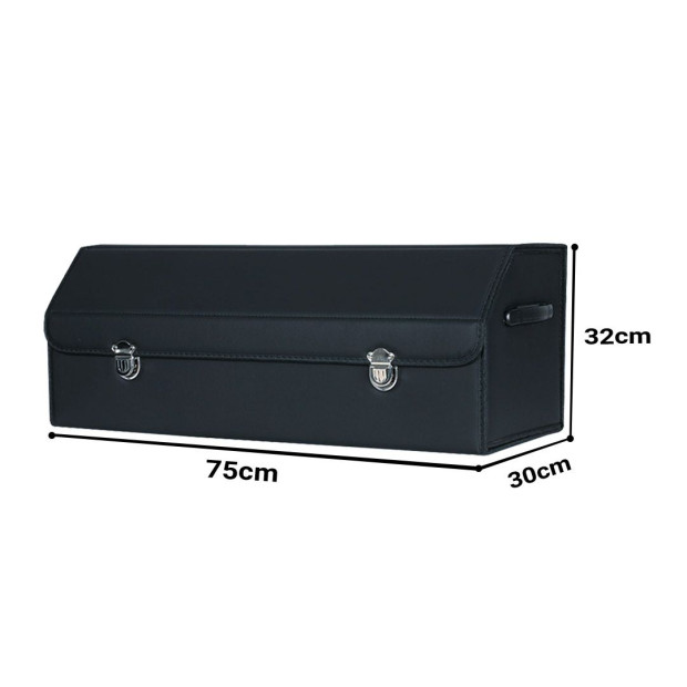 Car Boot Organizer Portable Storage Box With Lock Black Large