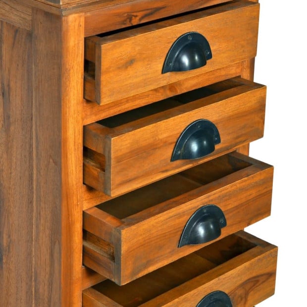 10-drawer Cabinet 35x30x120 Cm Solid Teak Wood 10-drawer Cabinet 35x30x120 Cm Solid Teak Wood