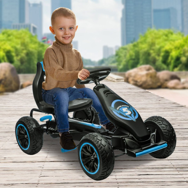 Kahuna Kids Ride On Pedal Powered G18 Go Kart - Blue