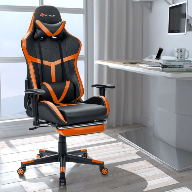 Ergonomic High Back Racing Chair With Massage Lumbar Cushion