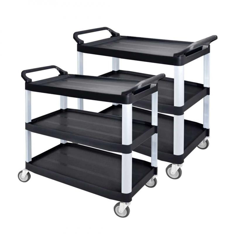 SOGA 2x 3 Tier Food Trolley Food Waste Cart Food Utility Mechanic