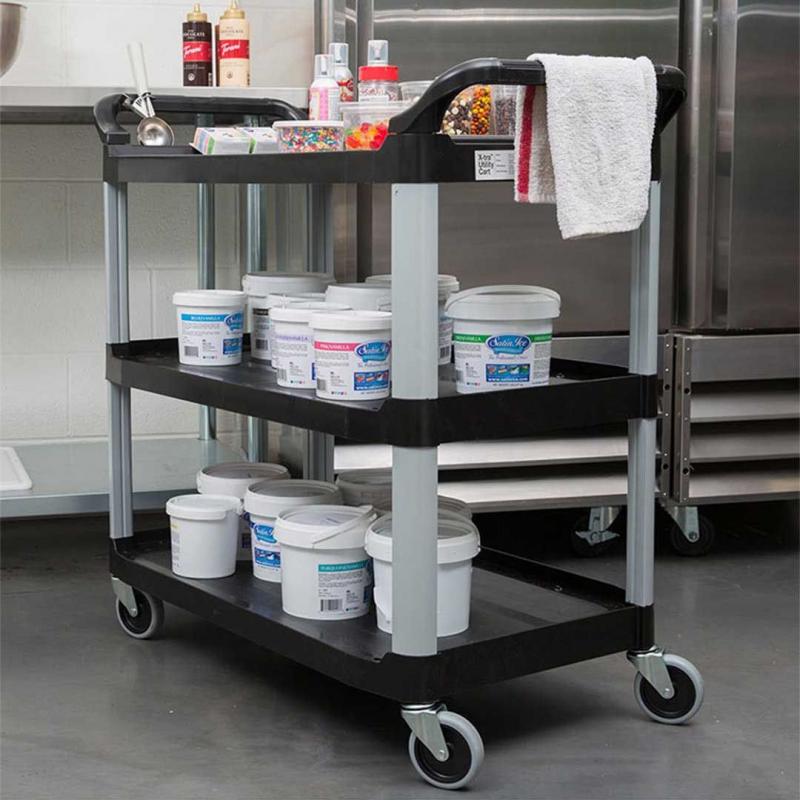 SOGA 2x 3 Tier Food Trolley Food Waste Cart Food Utility Mechanic