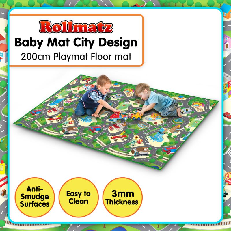Rollmatz Baby Kids Play Floor Mat 200cm x 120cm - City Design