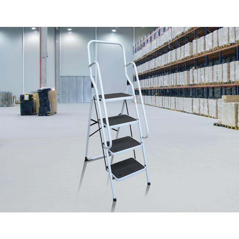 Foldable Non Slip 4 Step Steel Ladder