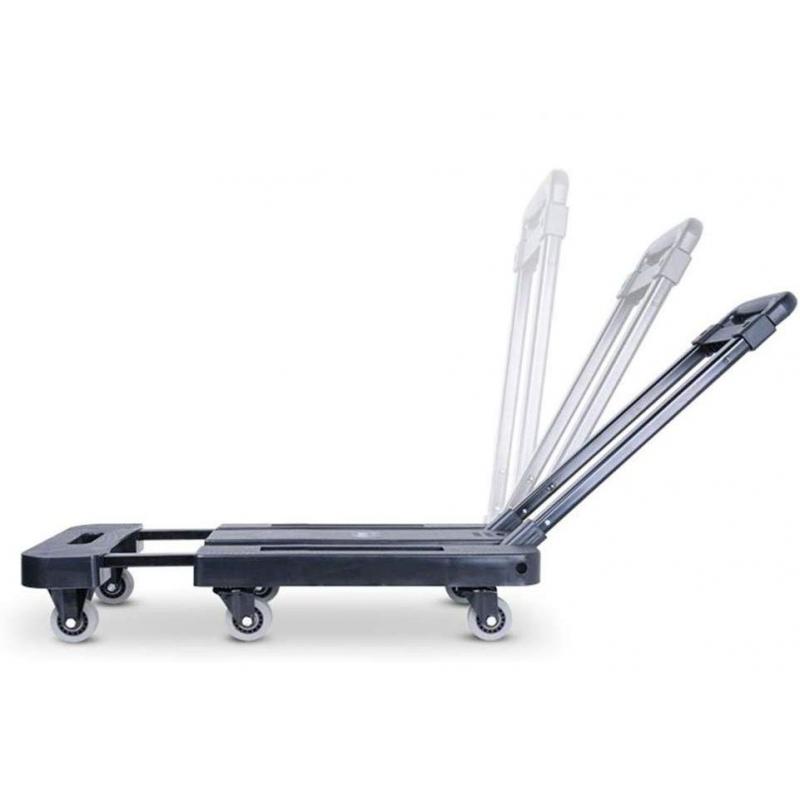 Foldable Hand Flatbed Trolley Cart 6 X 360 Degree Rotating Wheels