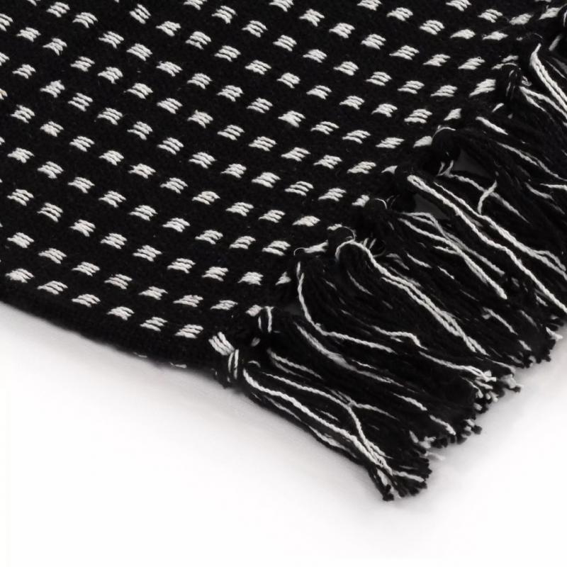 Throw Cotton Squares 125x150cm Black