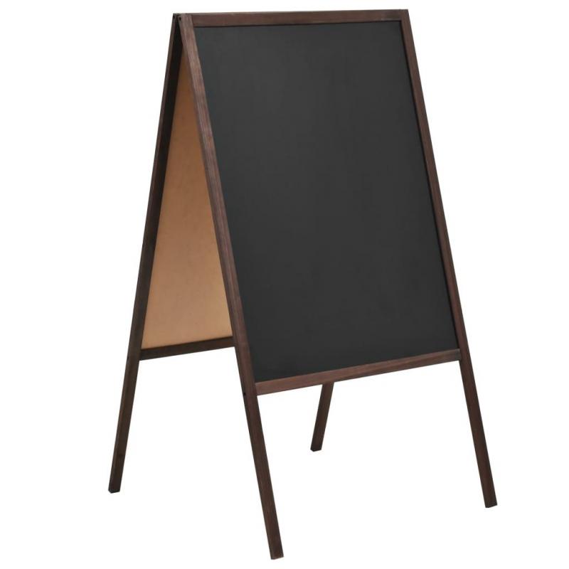 Double-sided Blackboard Cedar Wood Free Standing 60x80 Cm