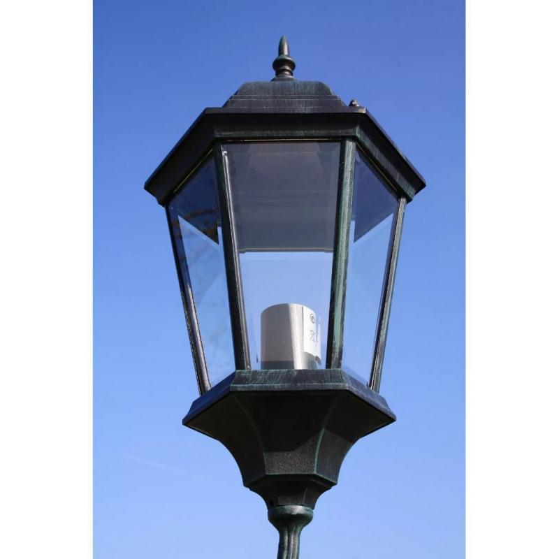 Garden Light Post 2-arms 230 Cm Dark Green/black Aluminium