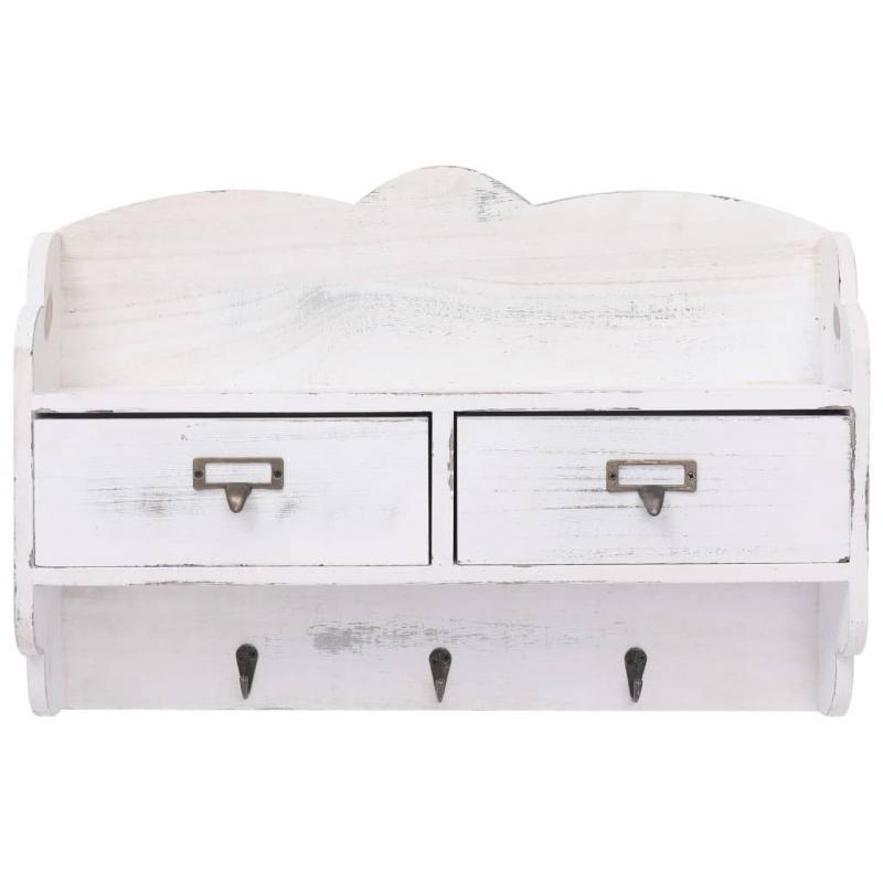 Wall Mounted Coat Rack White 50x10x34cm Wood White