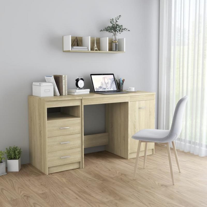 Desk Sonoma Oak 140x50x76 Cm Chipboard