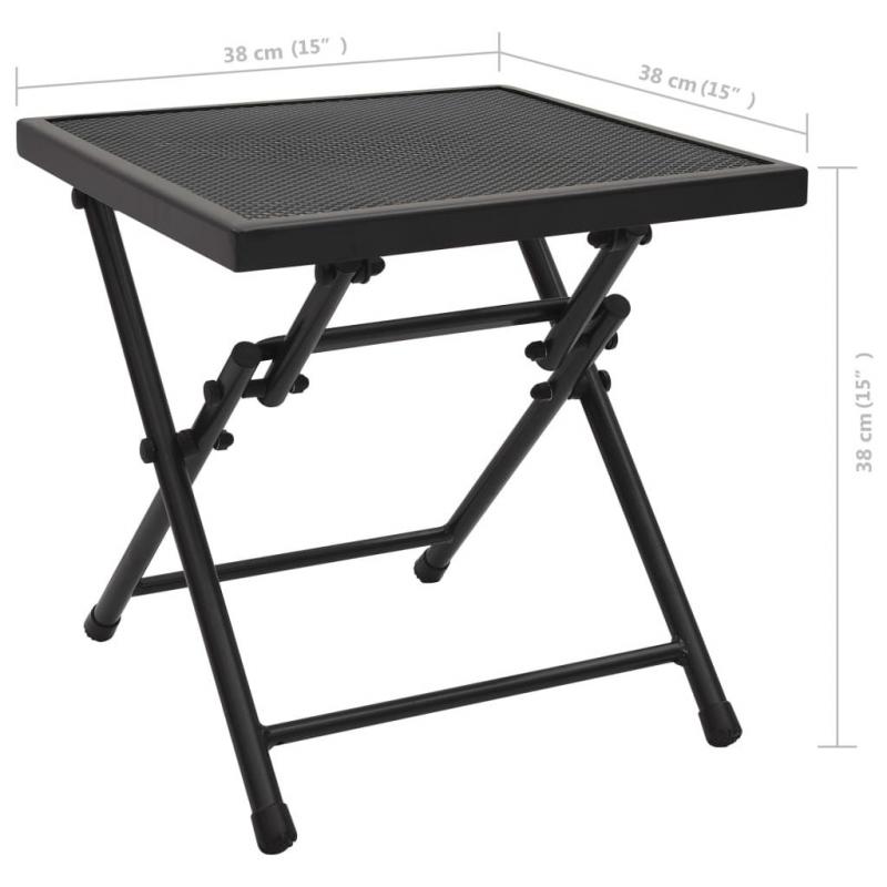 Folding Table Mesh 38x38x38 Cm Steel Anthracite