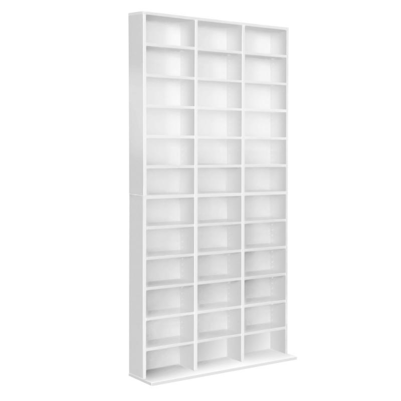 Adjustable CD DVD Book Storage Shelf White