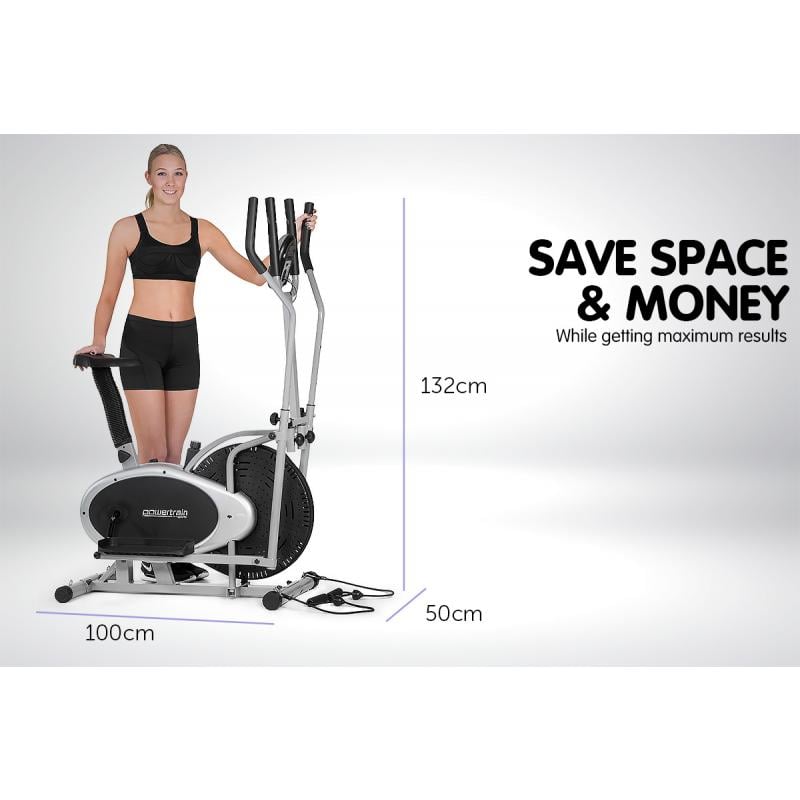 3-in-1 Powertrain Elliptical Cross Trainer & Exercise Bike with ...
