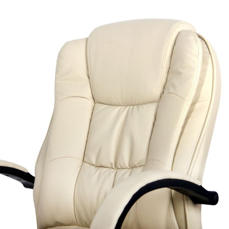 Executive PU Leather Office Desk Computer Chair - Beige 9127