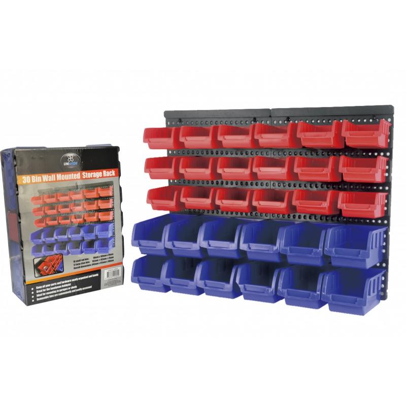 30 Tool Small Parts Storage Bins Shelving Organiser Box Rack Garage