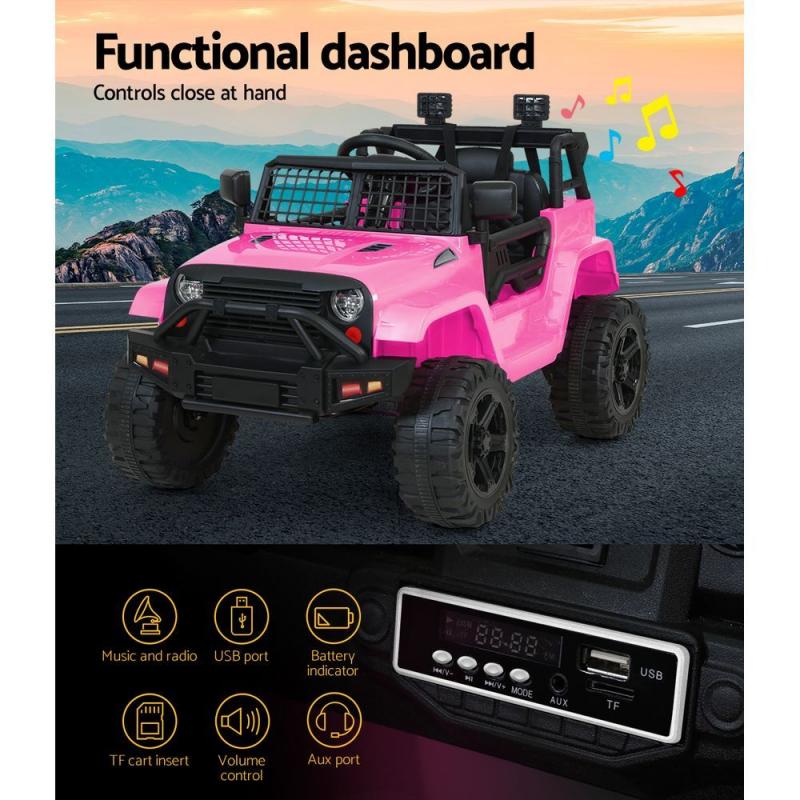 Kids Ride On Car Electric 12V Car Jeep Battery Remote Control Pink