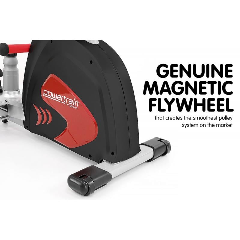 Powertrain Rowing Machine with Magnetic Flywheel - Black