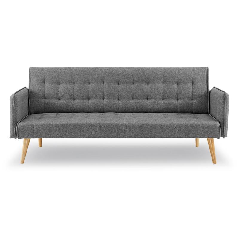 Valencia Tufted Square Arm Sofa Bed by Sarantino - Dark Grey