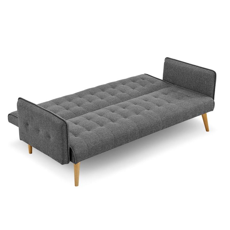 Valencia Tufted Square Arm Sofa Bed by Sarantino - Dark Grey