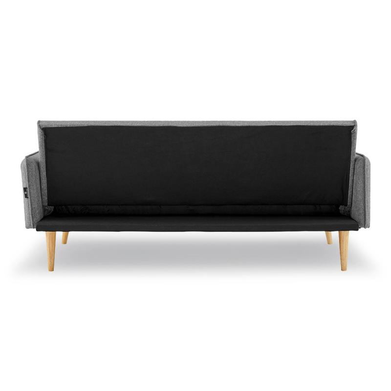 Valencia Tufted Square Arm Sofa Bed by Sarantino - Dark Grey