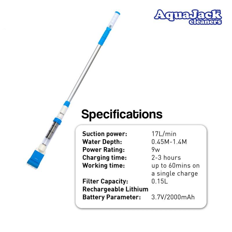 Aquajack SPA-65 Portable Rechargeable Spa and Pool Vacuum Cleaner